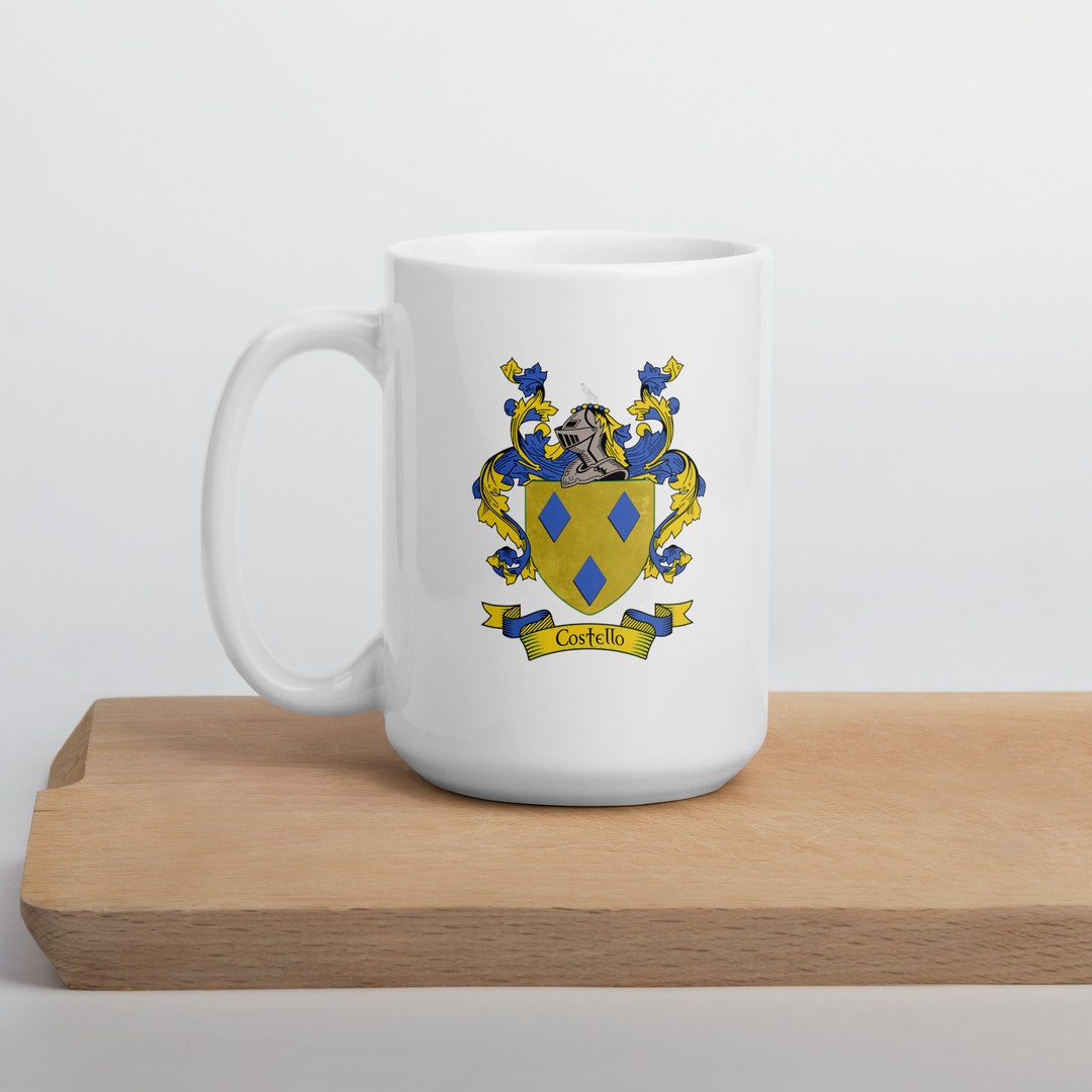 Costello Coat of Arms Coffee Mug - Costello Family Crest Coffee Cup - Etsy
