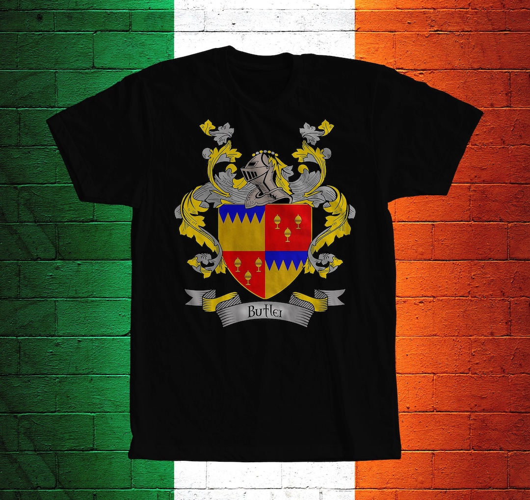 Butler Family Crest T- Shirt, Butler Coat of Arms, Butler Shirt, Butler ...