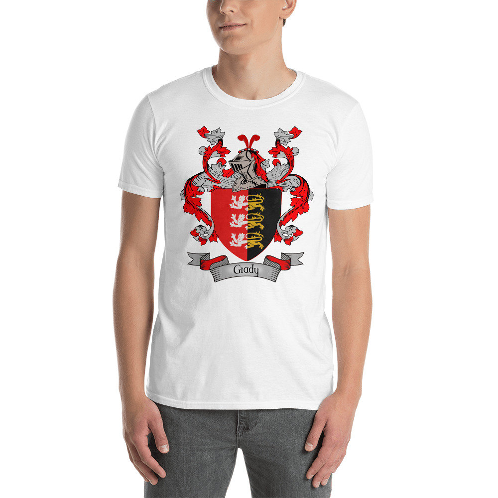Grady Family Crest T- Shirt, Grady Coat of Arms, Grady Shirt, Grady ...
