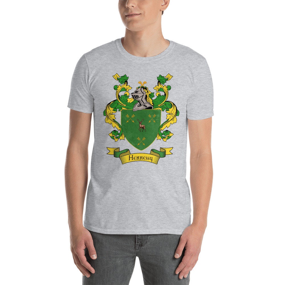 Hennessy Family Crest T- Shirt, Hennessy Coat of Arms, Hennessy Shirt ...