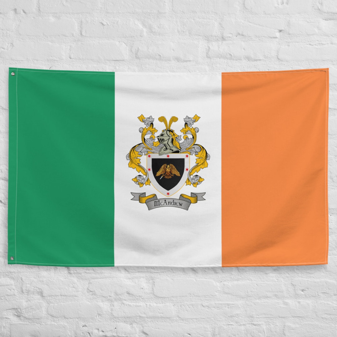 Mcandrew Irish Coat of Arms Family Crest Ireland Flag | Irish Gifts for ...