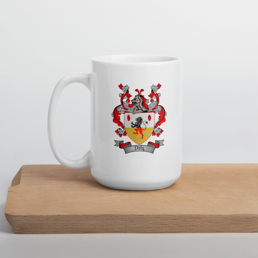 Daly Coat of Arms Coffee Mug - Daly Family Crest Coffee Cup - Etsy