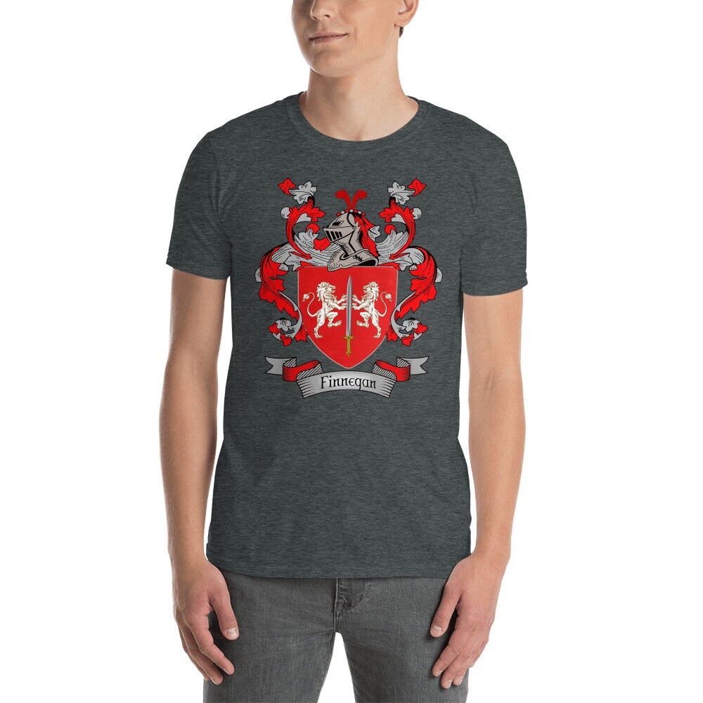 Finnegan Family Crest T- Shirt, Finnegan Coat of Arms, Finnegan Shirt ...