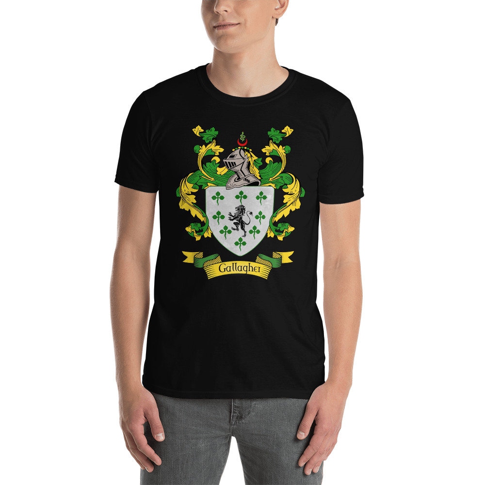 Gallagher Family Crest T Shirt, Gallagher Coat of Arms, Gallagher Shirt ...