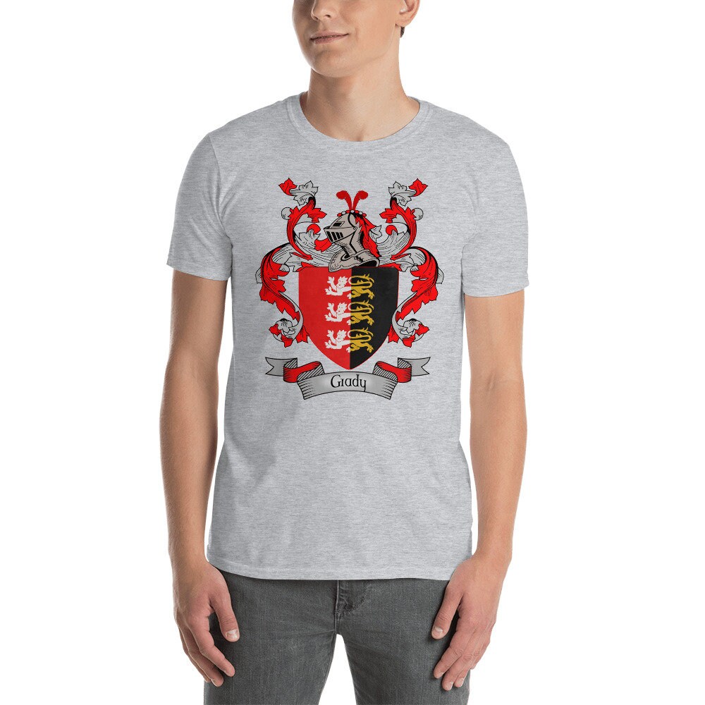 Grady Family Crest T- Shirt, Grady Coat of Arms, Grady Shirt, Grady ...