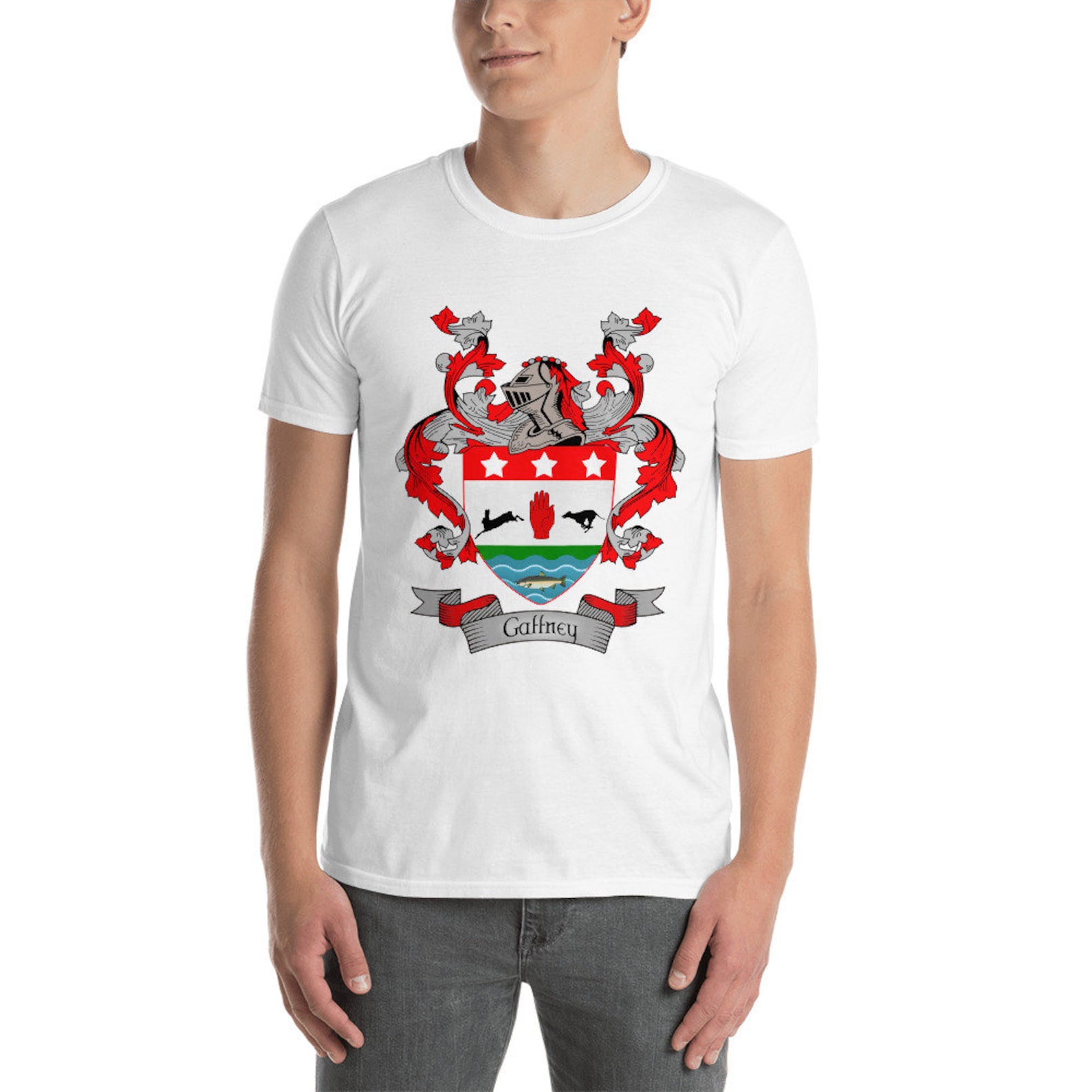 Gaffney Family Crest T- Shirt, Gaffney Coat of Arms, Gaffney Shirt ...
