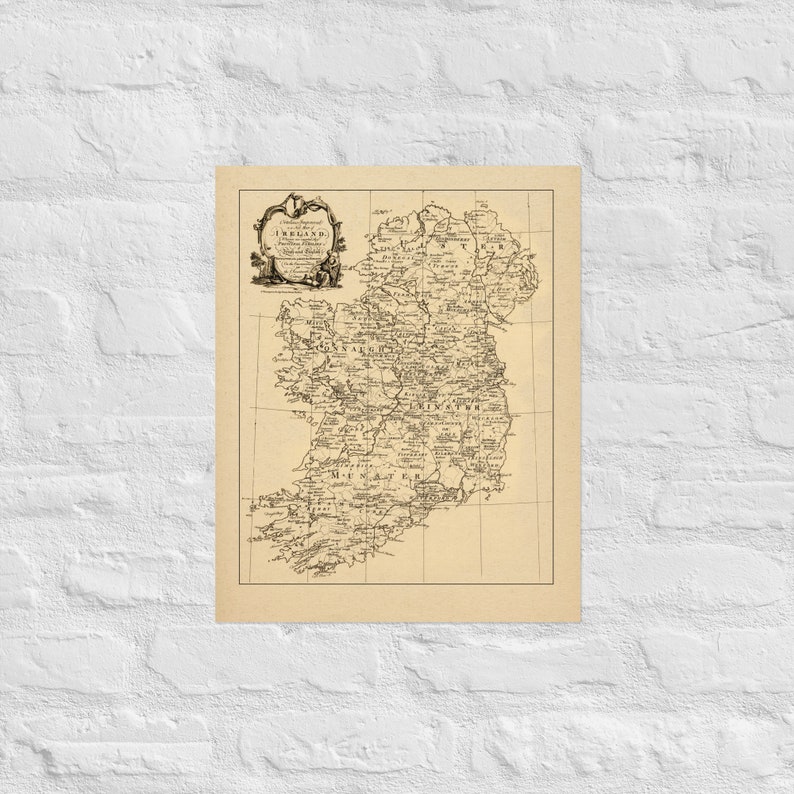 Irish Surname Map 1795 | Vintage Irish Maps | Antique Irish Family ...
