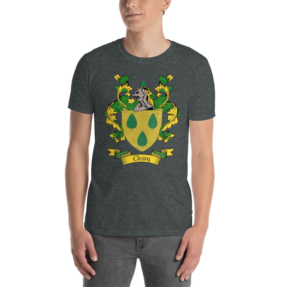 Cleary Family Crest T- Shirt, Cleary Coat of Arms, Cleary Shirt, Cleary ...