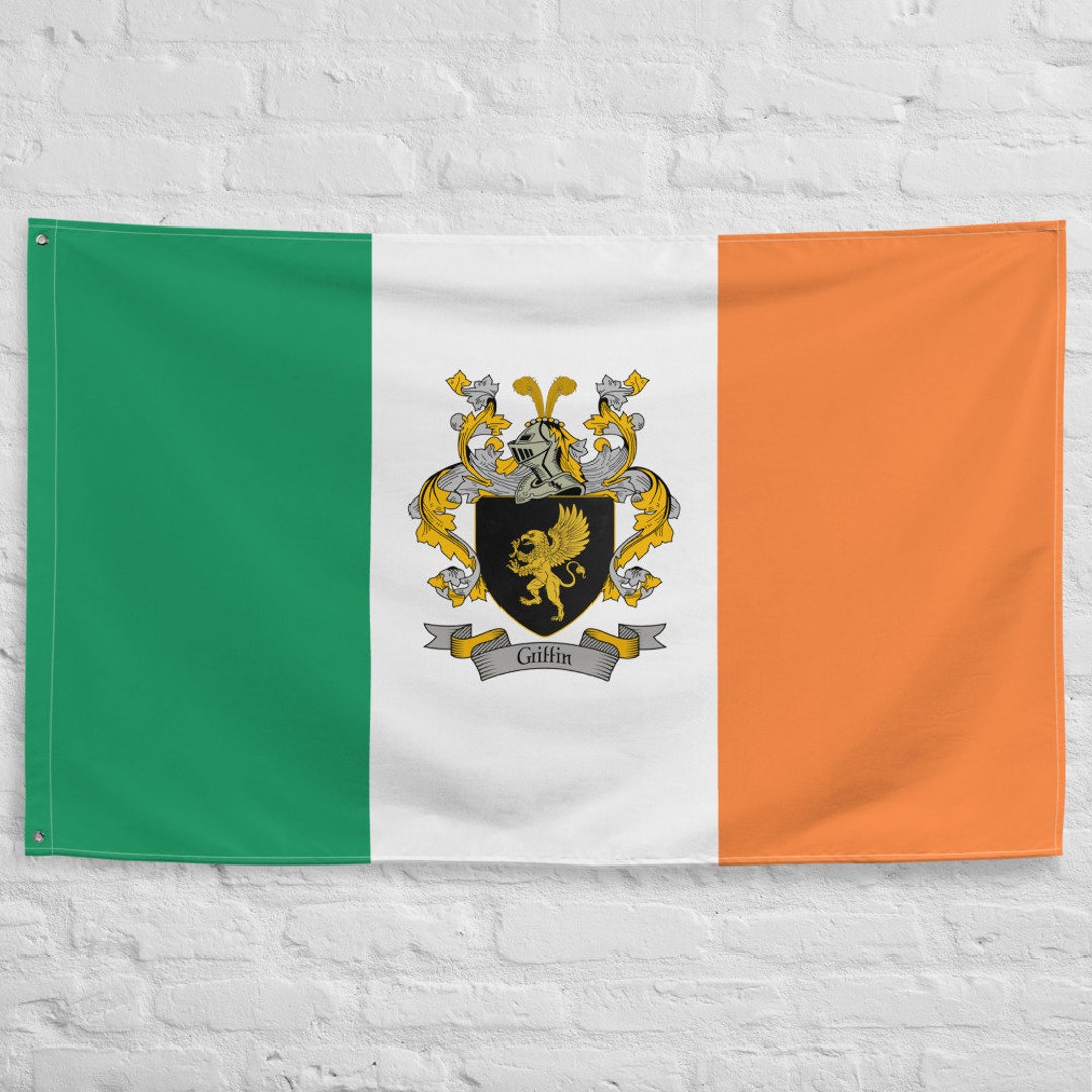 Griffin Irish Coat of Arms Family Crest Ireland Flag | Irish Gifts for ...