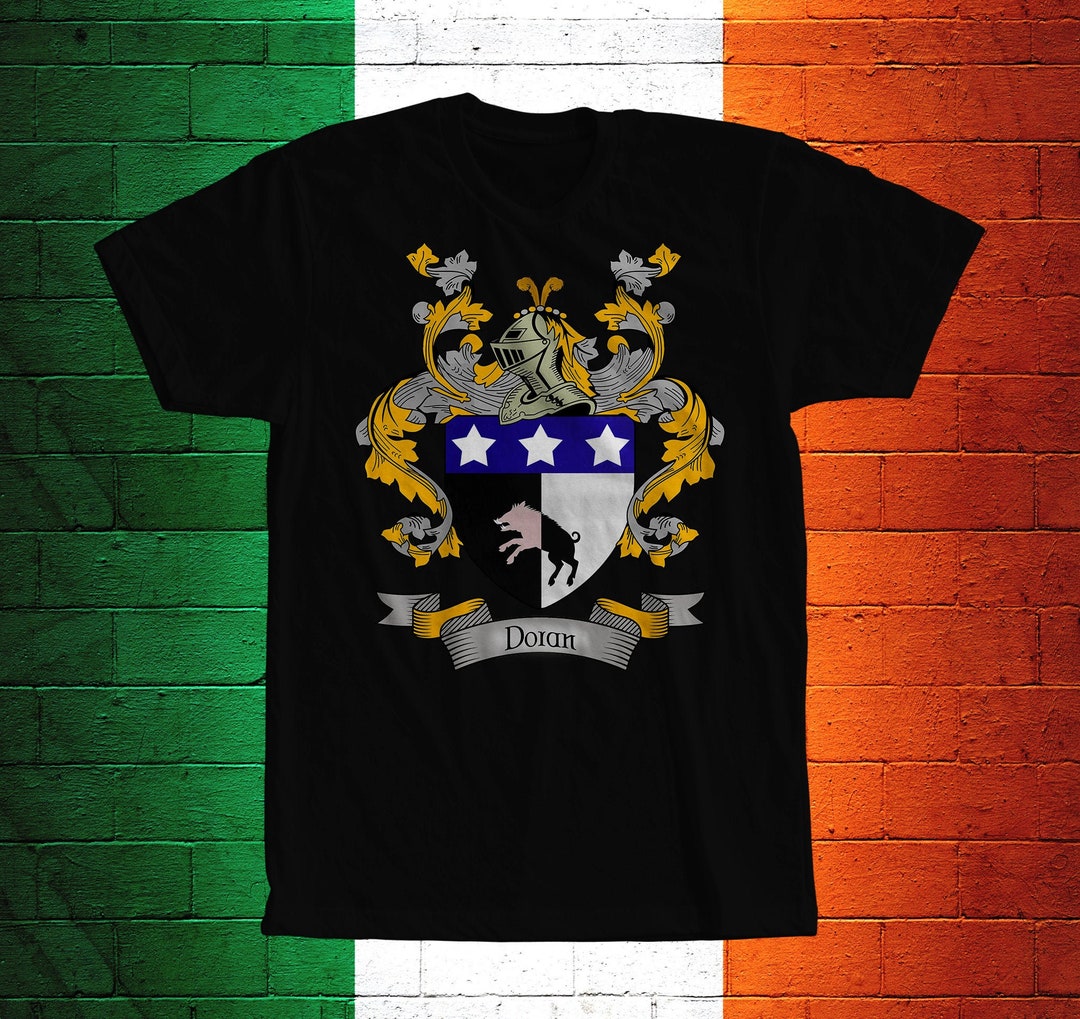 Doran Family Crest T- Shirt, Doran Coat of Arms, Doran Shirt, Doran ...