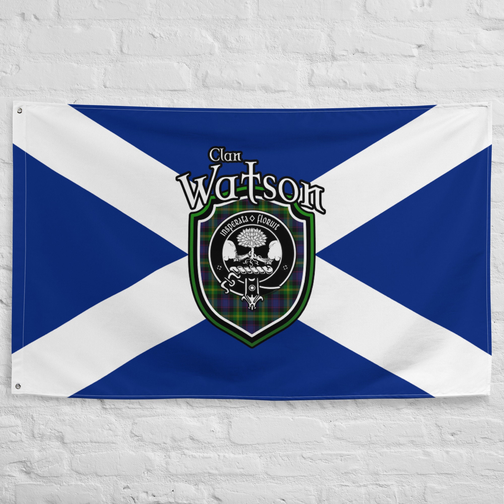 Clan Watson Scottish Family Crest, Scotland Flag | Scottish Gifts for the Home | Scottish Watson ...