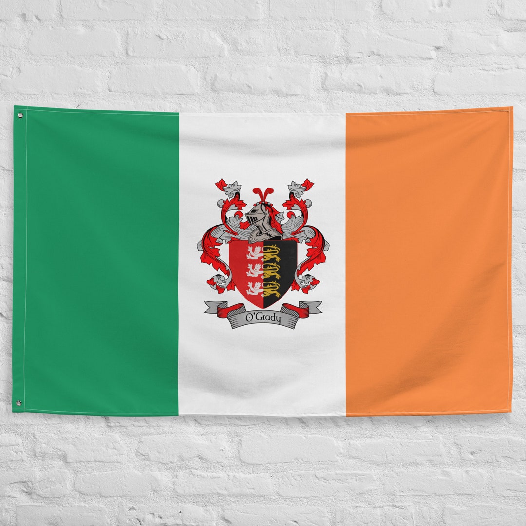 O'grady Irish Coat of Arms Family Crest Ireland Flag | Irish Gifts for ...