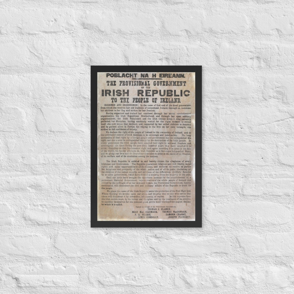 Irish Proclamation Framed Poster - 1916 Easter Rising Republic of ...