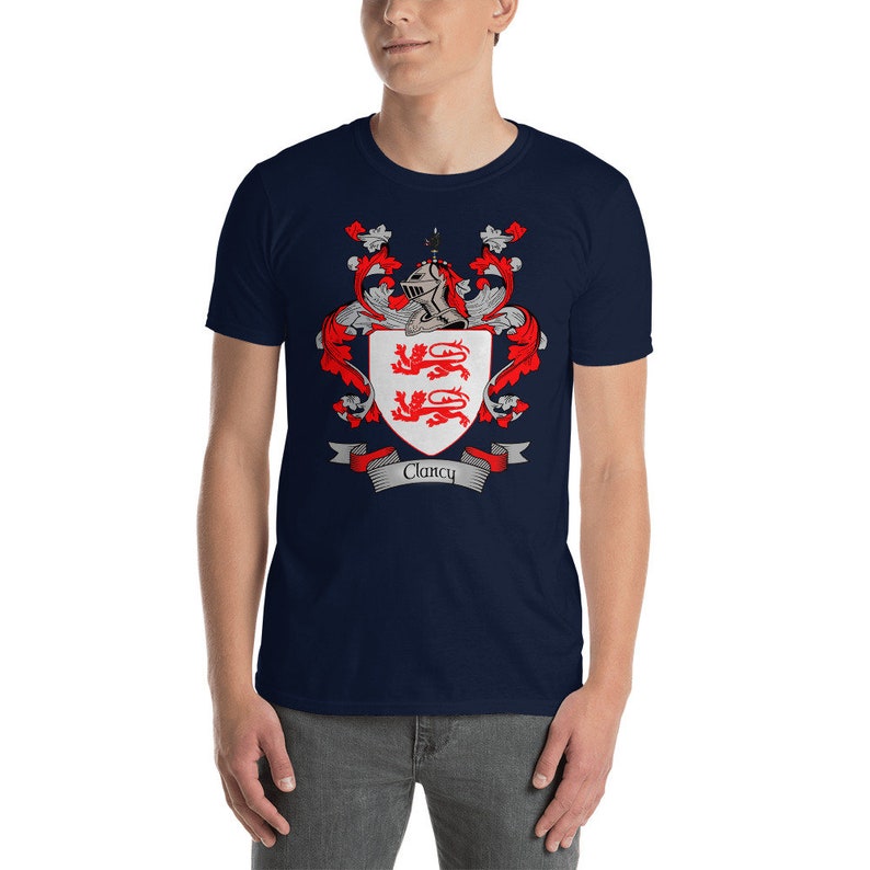Clancy Family Crest T Shirt, Clancy Coat of Arms, Clancy Shirt, Clancy ...