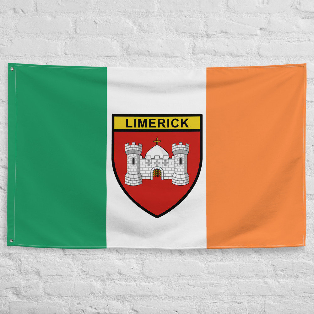 Limerick County Coat of Arms Ireland Flag Limerick Crest Flag Ireland ...
