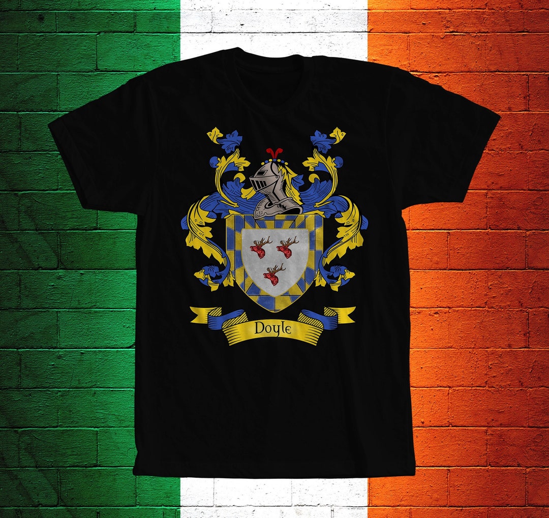 Doyle Family Crest T- Shirt, Doyle Coat of Arms, Doyle Shirt, Doyle ...