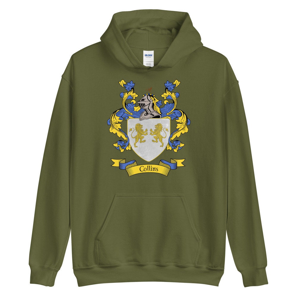 Collins Coat of Arms Collins Family Crest Hoodie Sweatshirt - Etsy