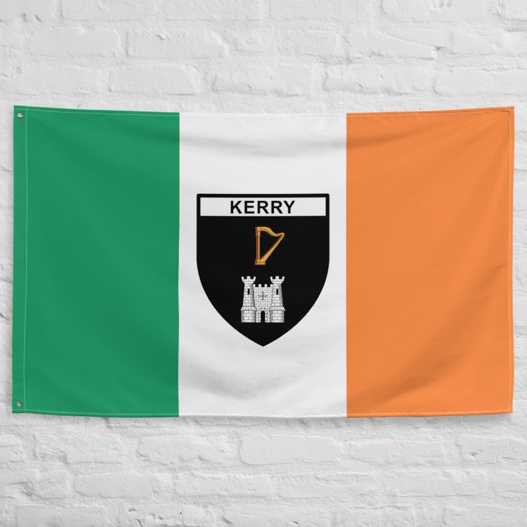 Kerry County Coat of Arms Ireland Flag | Kerry Crest Flag | Ireland ...