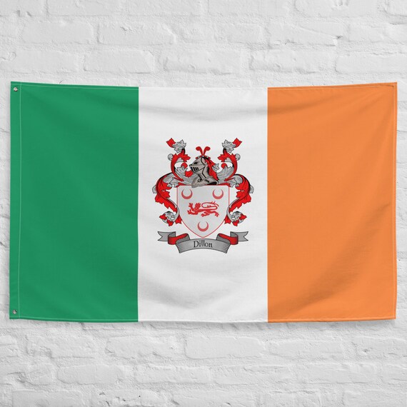 Dillon Irish Coat of Arms Family Crest Ireland Flag Irish - Etsy