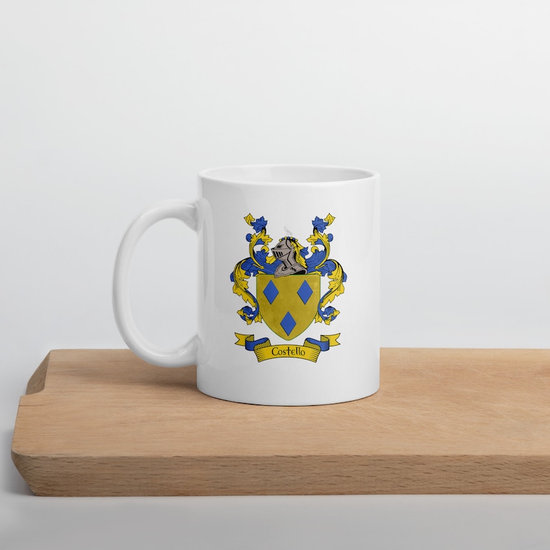 Costello Coat of Arms Coffee Mug - Costello Family Crest Coffee Cup - Etsy