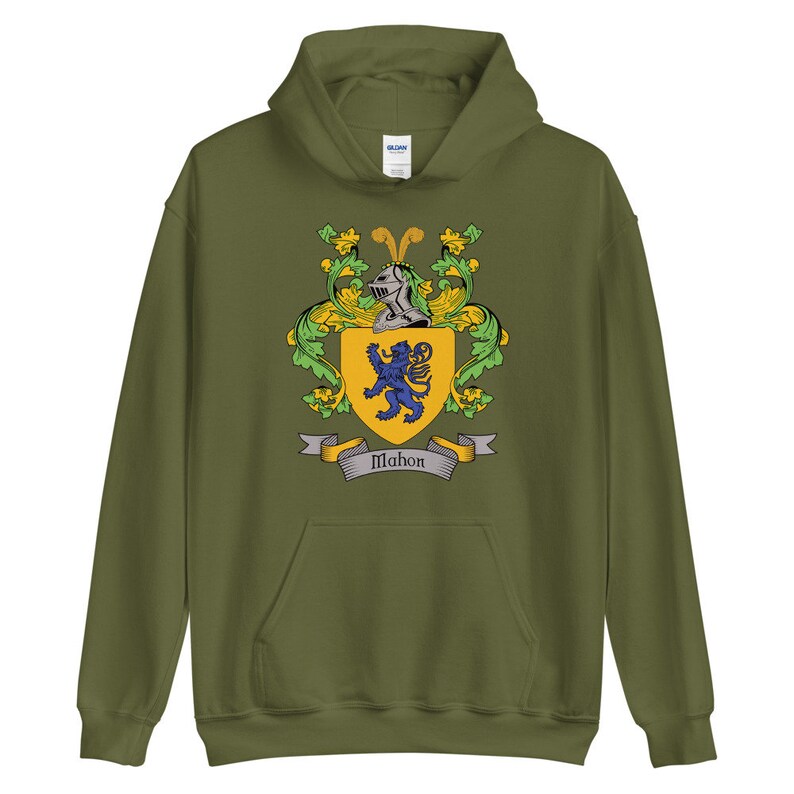 Mahon Coat of Arms - Mahon Family Crest Hoodie Sweatshirt - Etsy