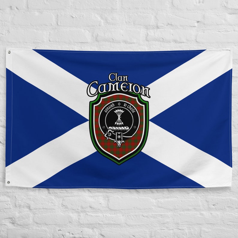 Clan Cameron Scottish Family Crest, Scotland Flag | Scottish Gifts for ...