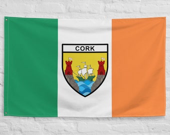 Clare County Coat of Arms Ireland Flag | Clare Crest Flag | Ireland ...