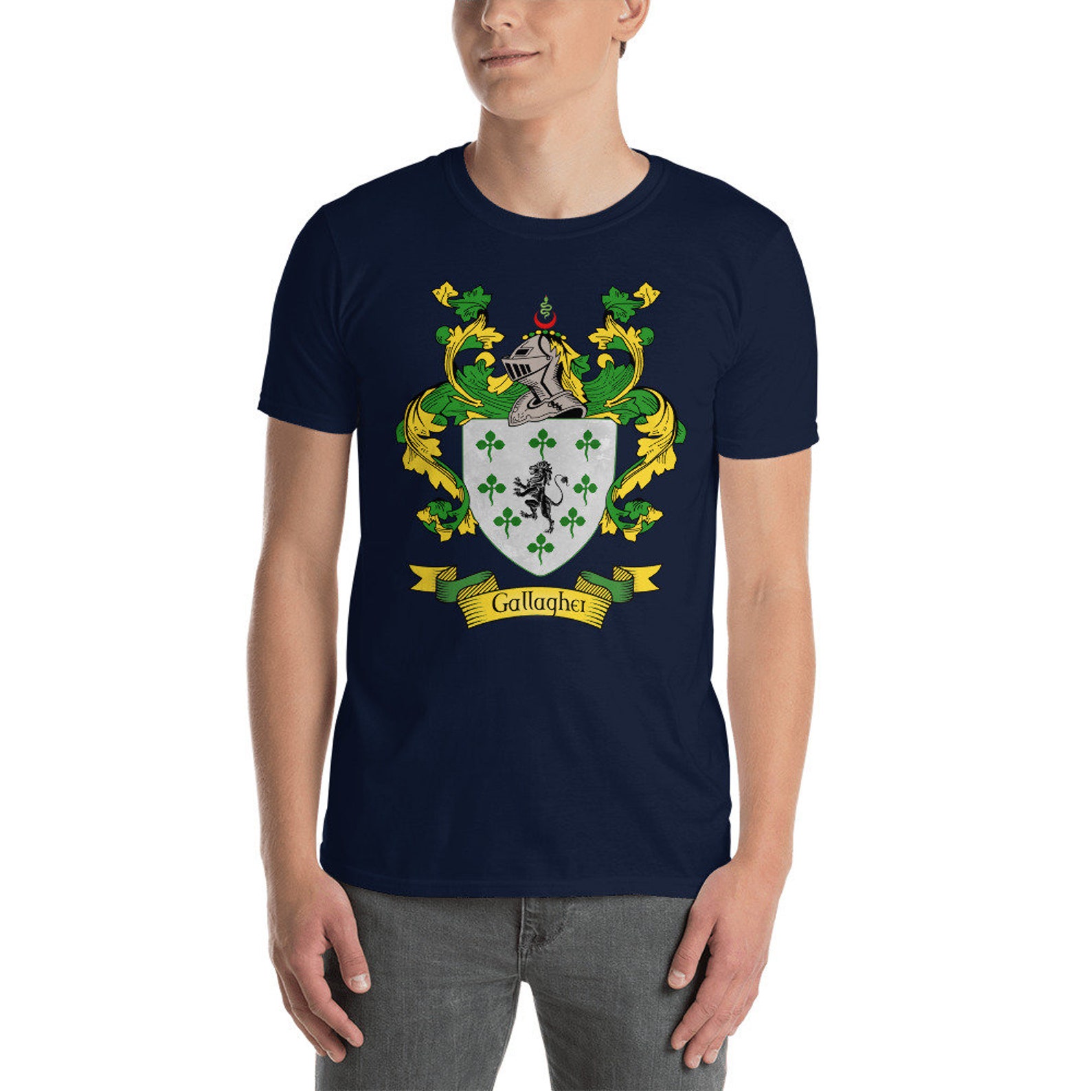 Gallagher Family Crest T Shirt, Gallagher Coat of Arms, Gallagher Shirt ...
