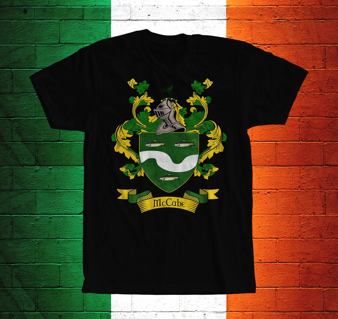 Mccabe Family Crest T- Shirt, Mccabe Coat of Arms, Mccabe Shirt, Mccabe ...