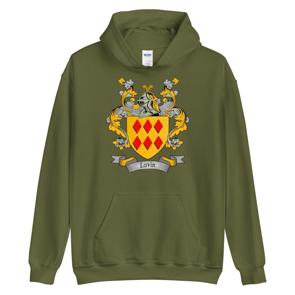 Lavin Coat of Arms - Lavin Family Crest Hoodie Sweatshirt - Etsy