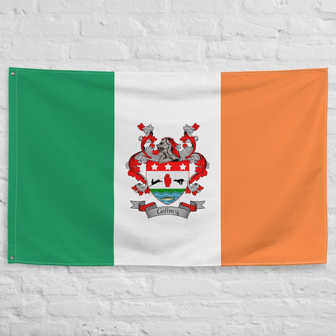 Gaffney Irish Coat of Arms Family Crest Ireland Flag | Irish Gifts for ...