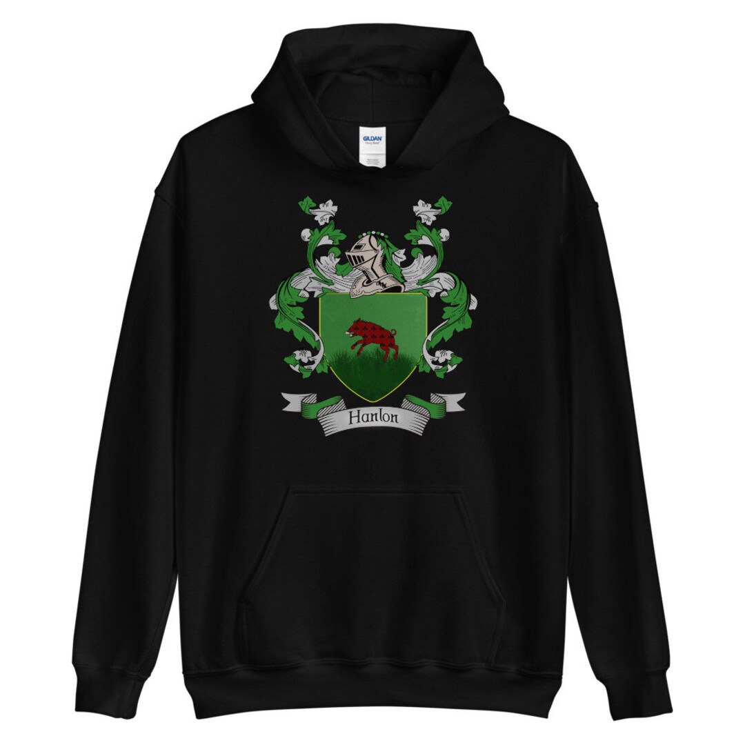 Hanlon Coat of Arms - Hanlon Family Crest Hoodie Sweatshirt - Etsy