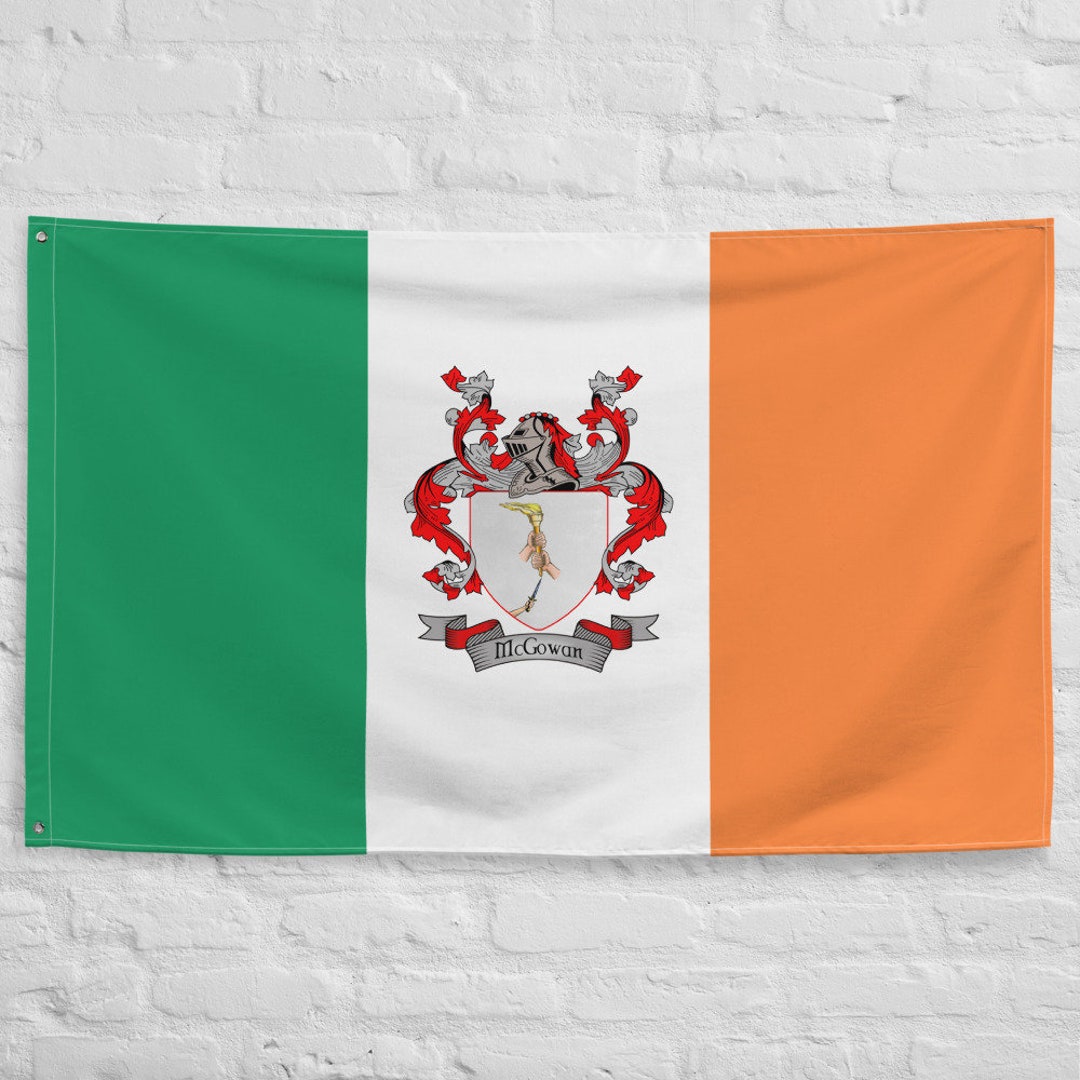 Mcgowan Irish Coat of Arms Family Crest Ireland Flag | Irish Gifts for ...
