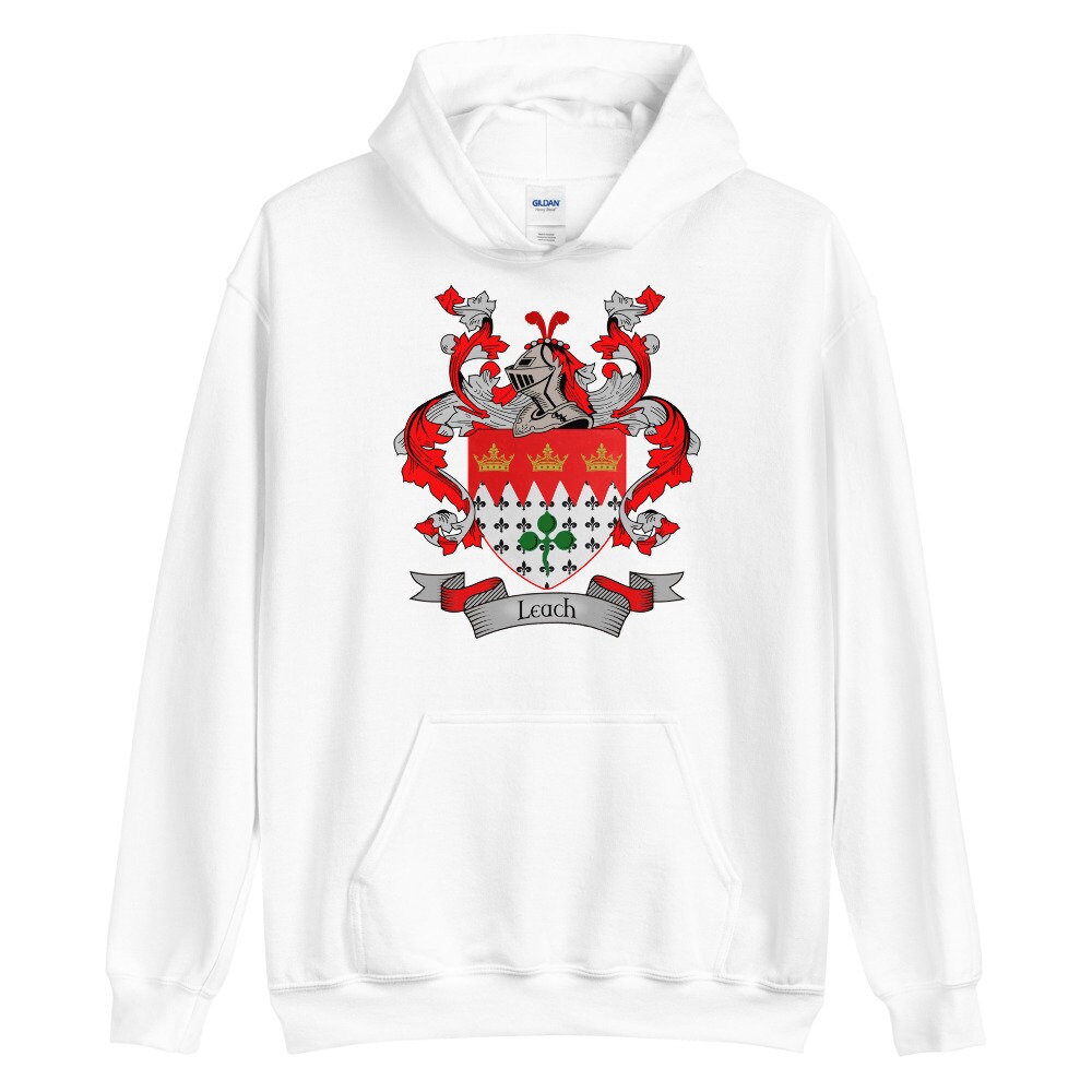 Leach Coat of Arms - Leach Family Crest Hoodie Sweatshirt - Etsy UK