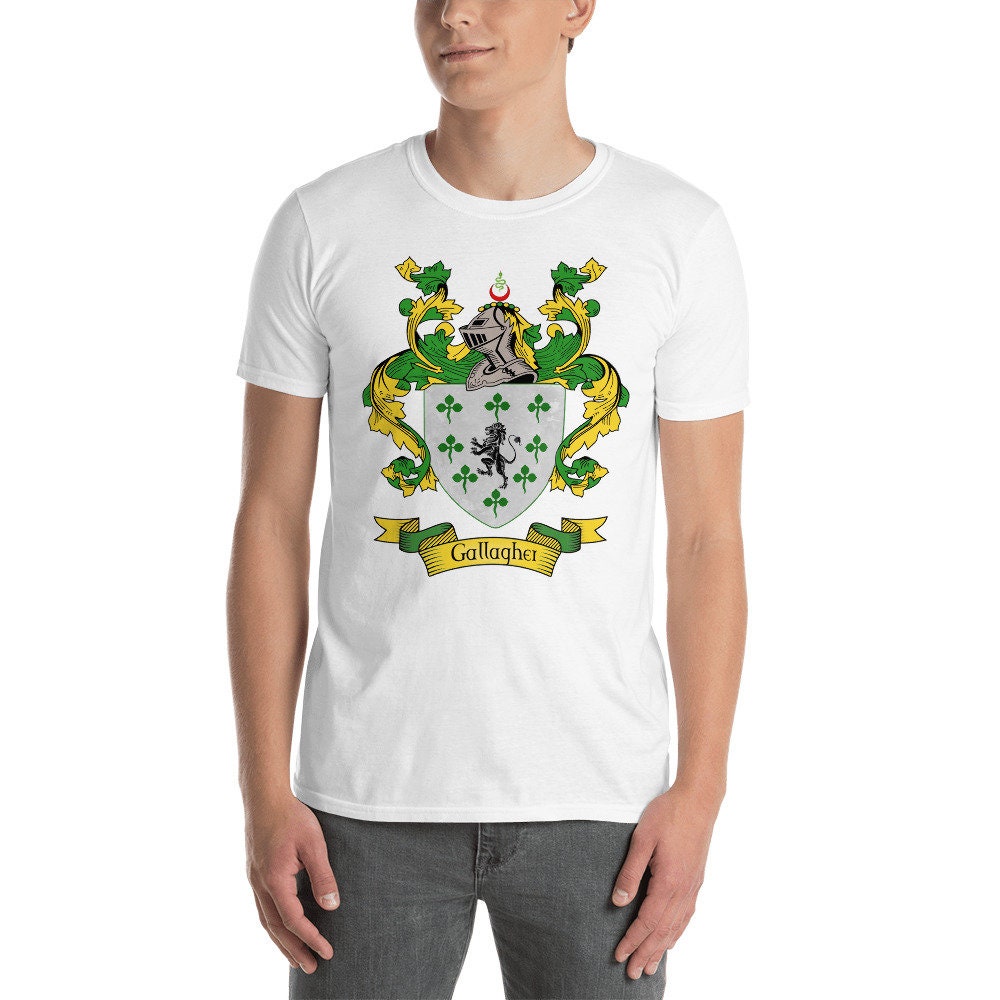 Gallagher Family Crest T Shirt, Gallagher Coat of Arms, Gallagher Shirt ...
