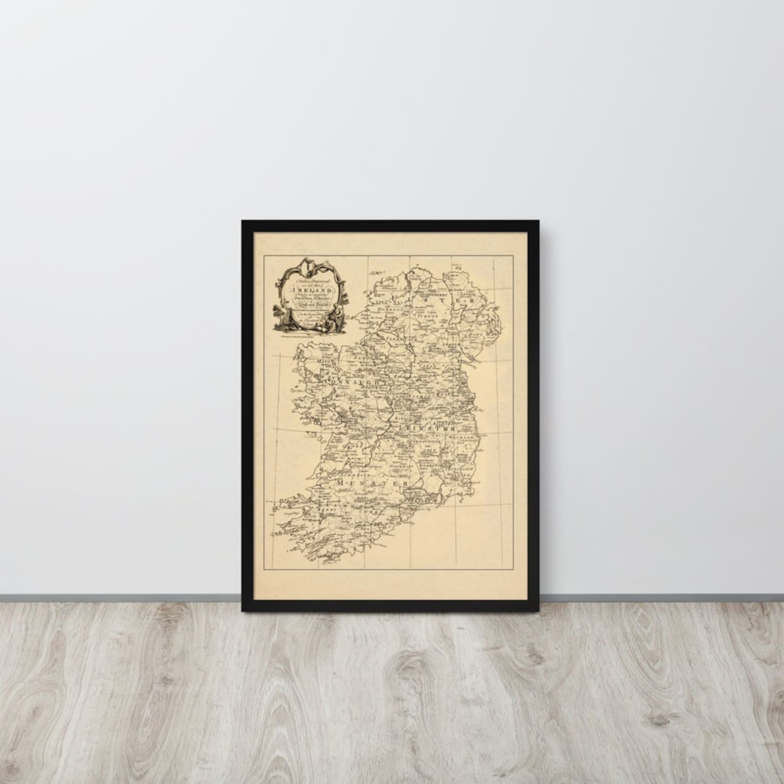 Irish Surname Map 1795 | Vintage Irish Maps | Antique Irish Family ...