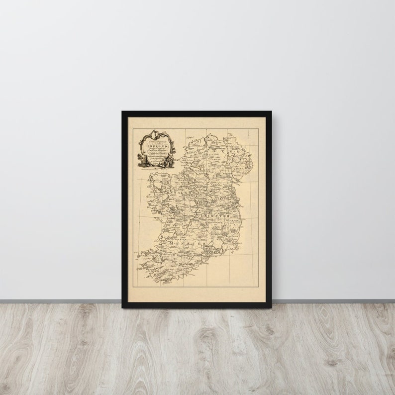 Irish Surname Map 1795 | Vintage Irish Maps | Antique Irish Family ...