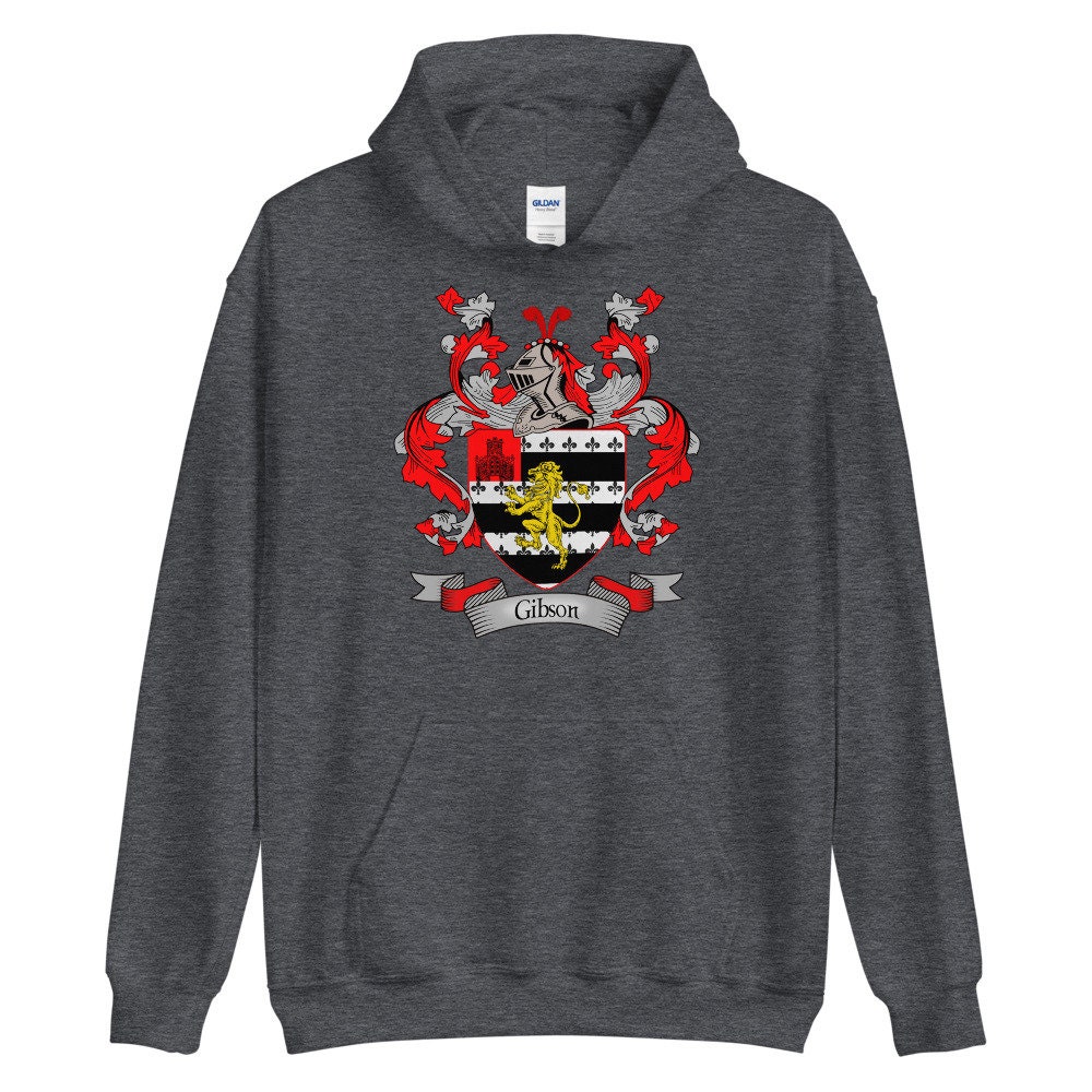Gibson Coat of Arms Gibson Family Crest Hoodie Sweatshirt - Etsy
