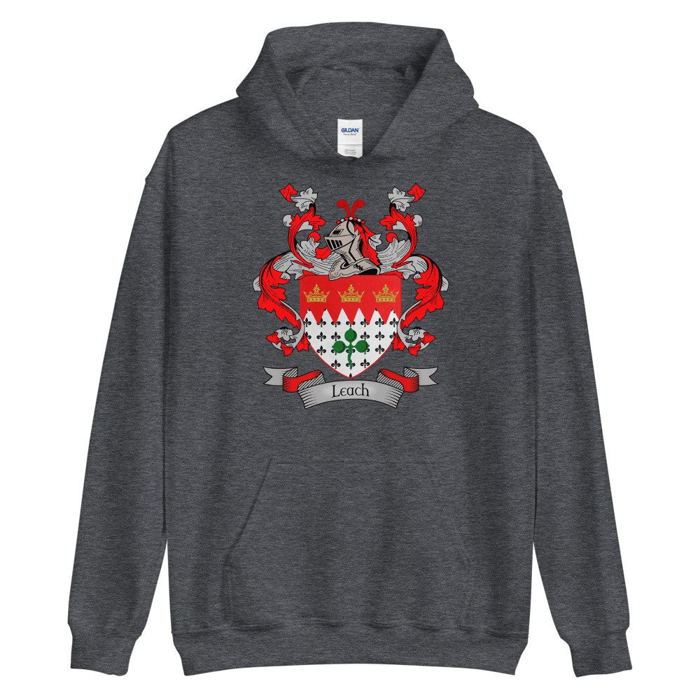 Leach Coat of Arms - Leach Family Crest Hoodie Sweatshirt - Etsy UK
