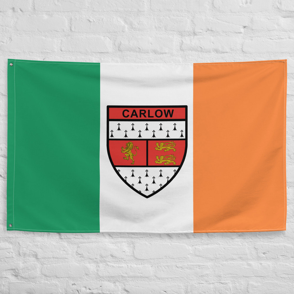Carlow County Coat of Arms Ireland Flag | Carlow Crest Flag | Ireland ...