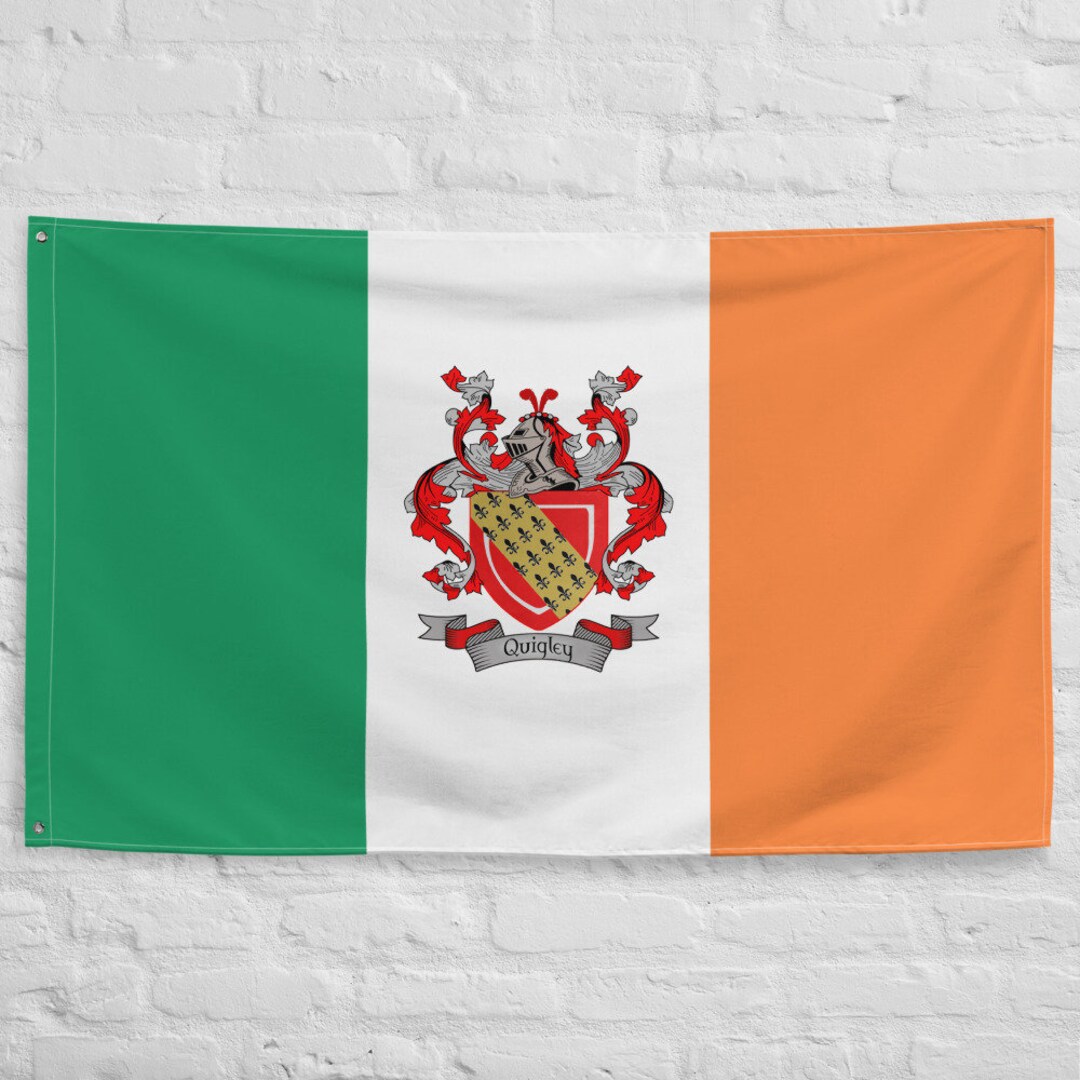 Quigley Irish Coat of Arms Family Crest Ireland Flag | Irish Gifts for ...