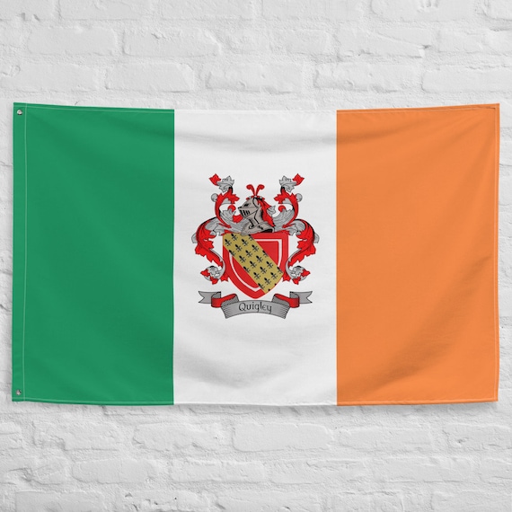 Quigley Irish Coat of Arms Family Crest Ireland Flag Irish | Etsy