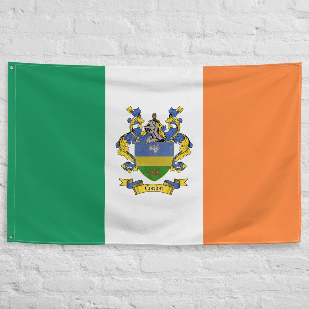 Conlon Irish Coat of Arms Family Crest Ireland Flag | Irish Gifts for ...