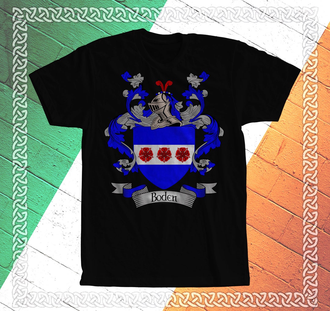 Boden Family Crest T- Shirt, Boden Coat of Arms, Boden Shirt, Boden ...