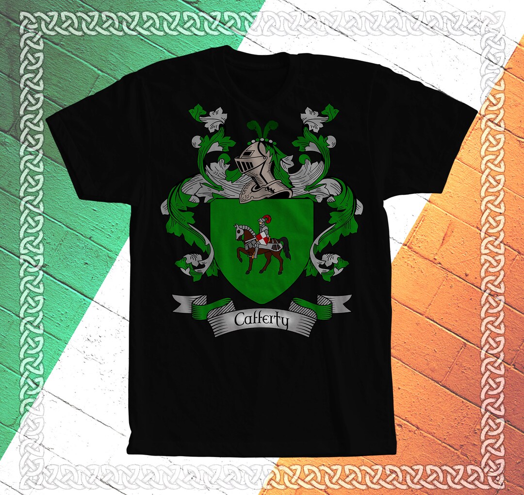 Cafferty Family Crest T- Shirt, Cafferty Coat of Arms, Cafferty Shirt ...