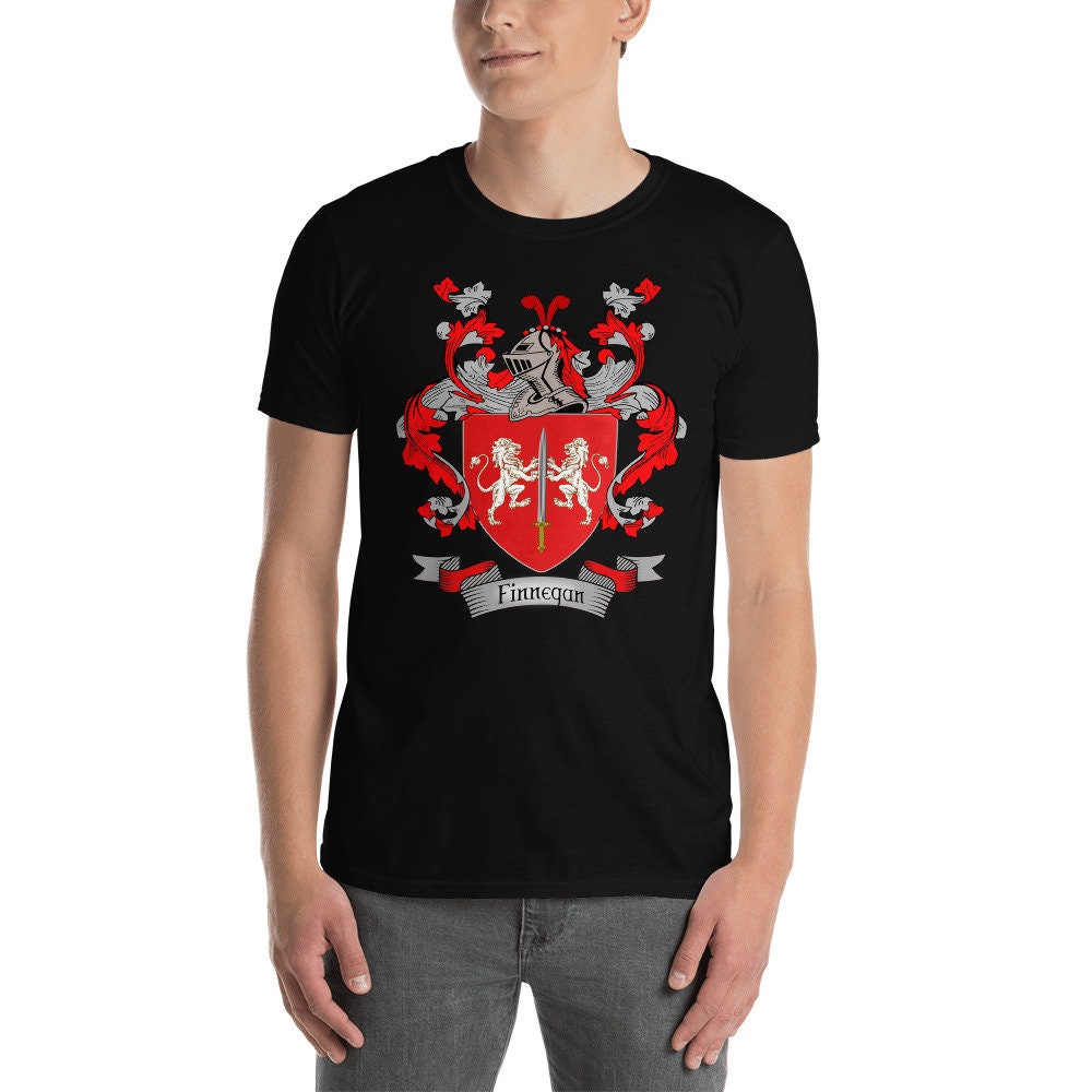 Finnegan Family Crest T-shirt - Irish Coat of Arms Gift - Etsy