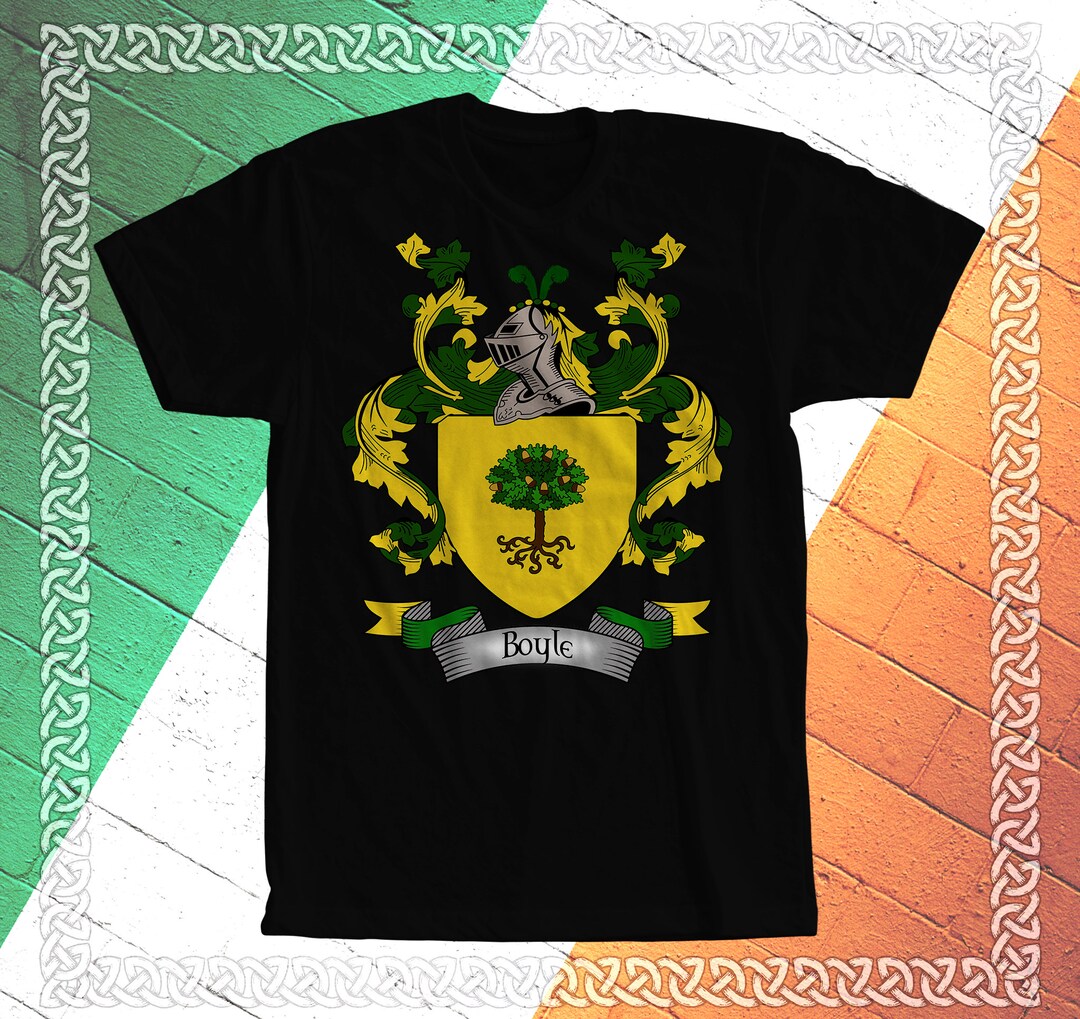 Boyle Family Crest T- Shirt, Boyle Coat of Arms, Boyle Shirt, Boyle ...