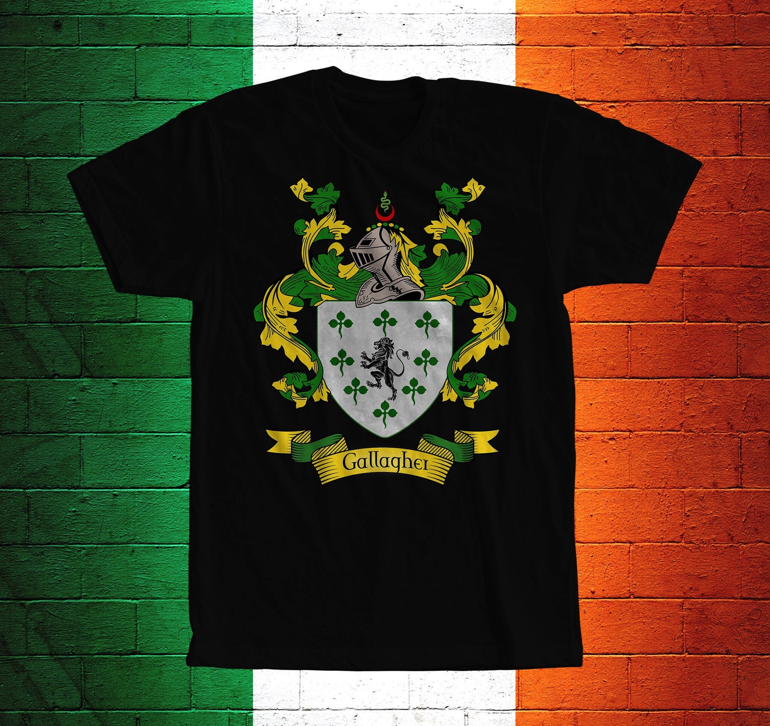 Gallagher Family Crest T Shirt, Gallagher Coat of Arms, Gallagher Shirt ...
