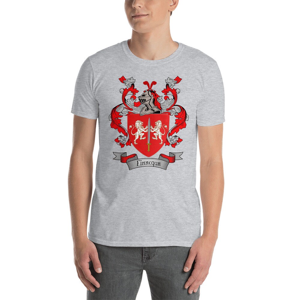 Finnegan Family Crest T-shirt - Irish Coat of Arms Gift - Etsy