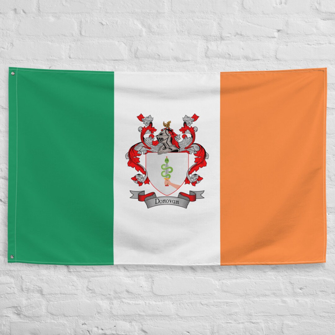 Donovan Irish Coat of Arms Family Crest Ireland Flag | Irish Gifts for ...